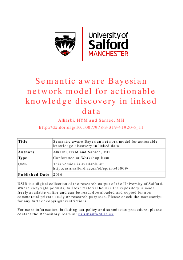(PDF) Semantic Aware Bayesian Network Model for Actionable Knowledge Discovery in Linked Data ...