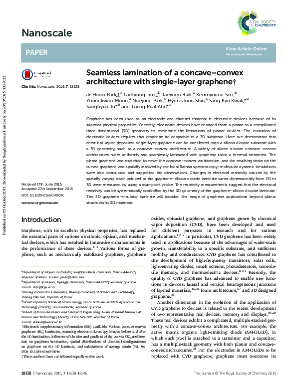 (PDF) Seamless Lamination of a Concave-Convex Architecture with Single ...