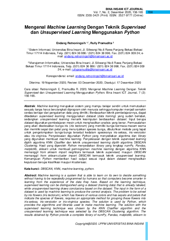 (PDF) Mengenal Machine Learning Dengan Teknik Supervised Dan ... (PDF) Mengenal Machine Learning Dengan Teknik Supervised Dan ...
