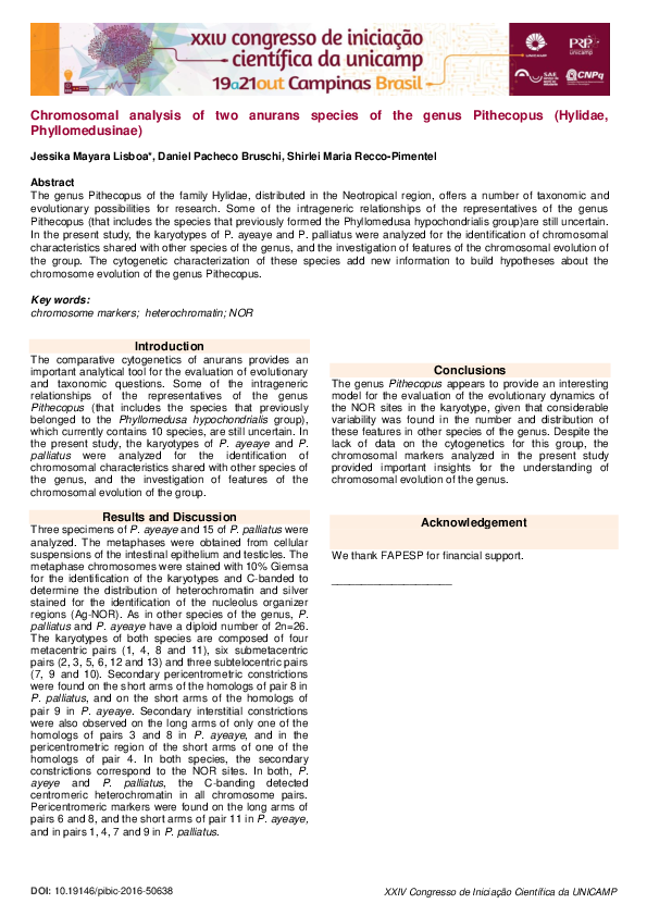 (PDF) Chromosomal analysis of two anurans species of the genus ...