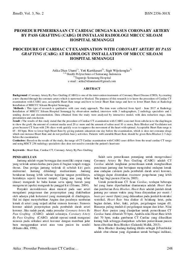 (PDF) prosedur pemeriksaan CT Cardiac dengan Kasus Coronary Artery By ...