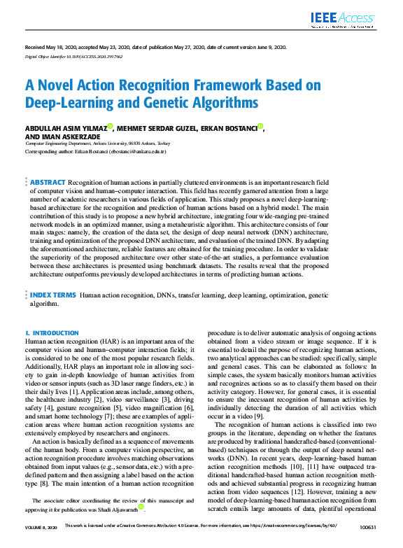 Pdf A Novel Action Recognition Framework Based On Deep Learning And Genetic Algorithms
