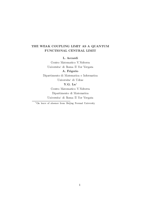 (PDF) AcFriLu90 The weak coupling limit