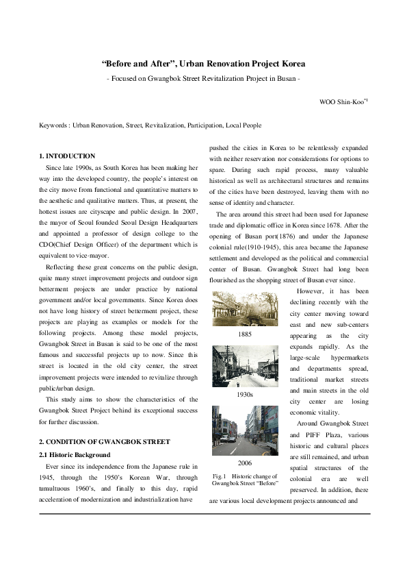 (PDF) 703" Before and After", Urban Renovation Project Korea: Focused ...