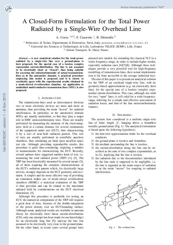(PDF) A Closed-Form Formulation for the Total Power Radiated by a ...