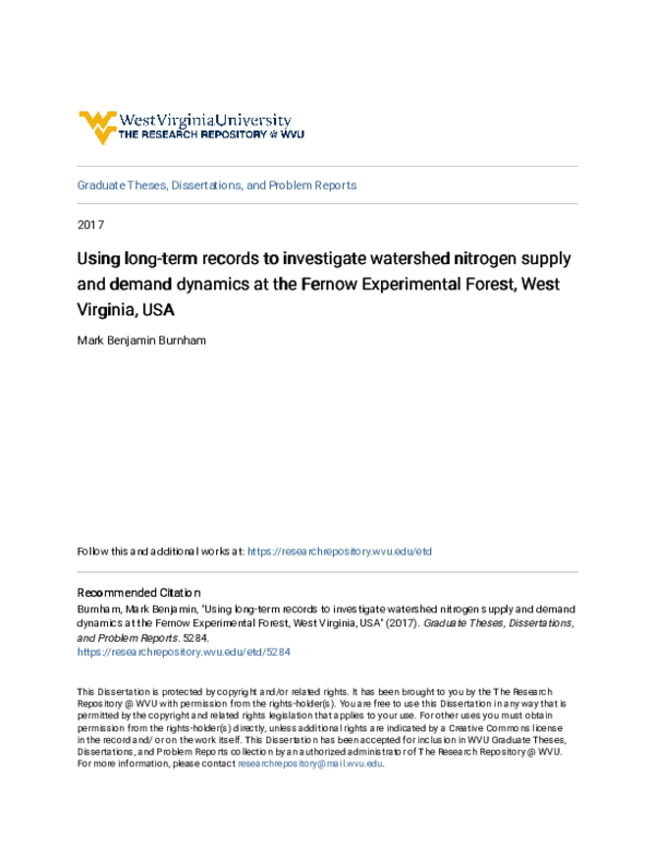 (PDF) Using long-term records to investigate watershed nitrogen supply ...
