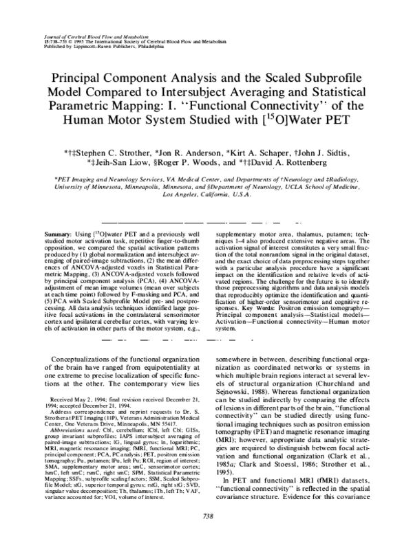 (PDF) Principal component analysis and the scaled subprofile model compared to intersubject ...