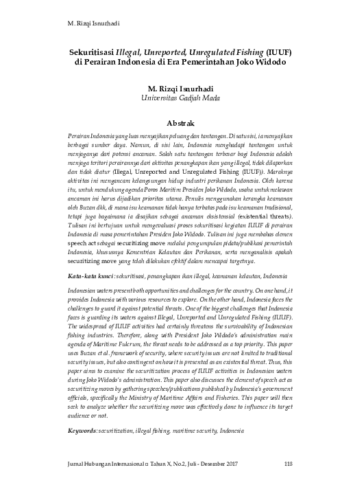 (PDF) Sekuritisasi Illegal, Unreported, Unregulated Fishing (IUUF) di ...