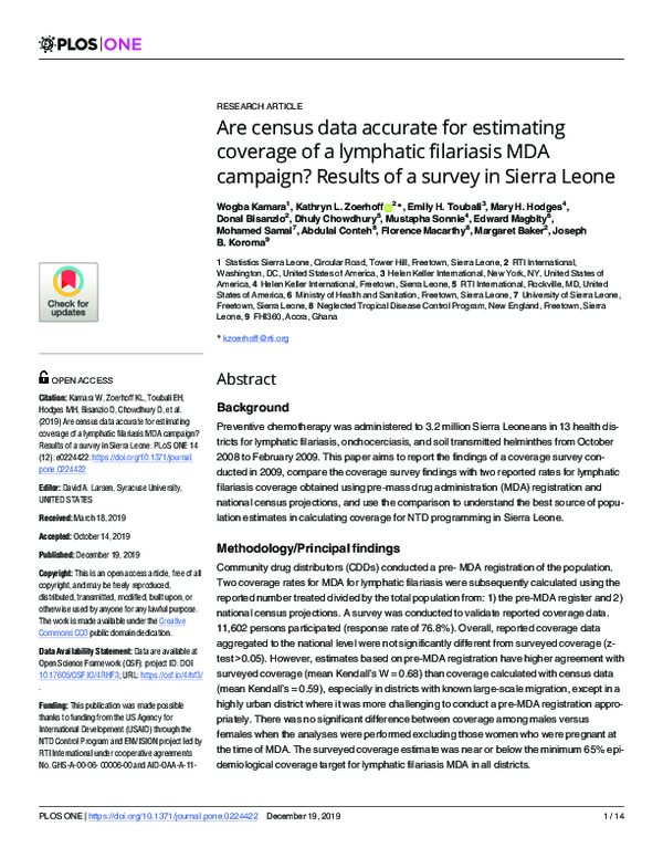 (PDF) Are census data accurate for estimating coverage of a lymphatic ...