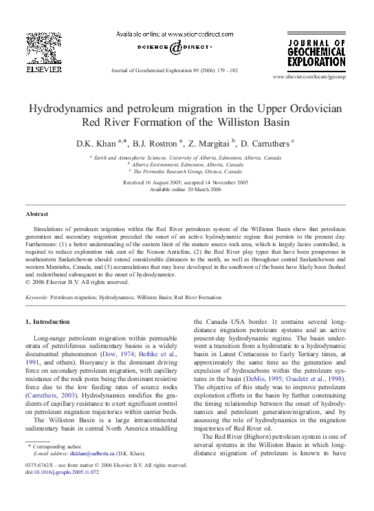 (PDF) Hydrodynamics and petroleum migration in the Upper Ordovician Red ...