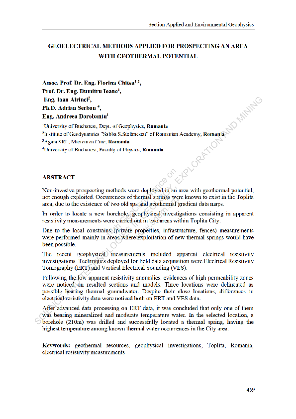 (PDF) Geoelectrical Methods Applied for Prospecting an Area with ...