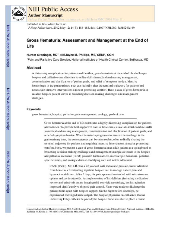 (PDF) Gross Hematuria