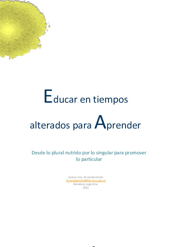 (PDF) OZOLLO Educar en tiempos alterados para Aprender