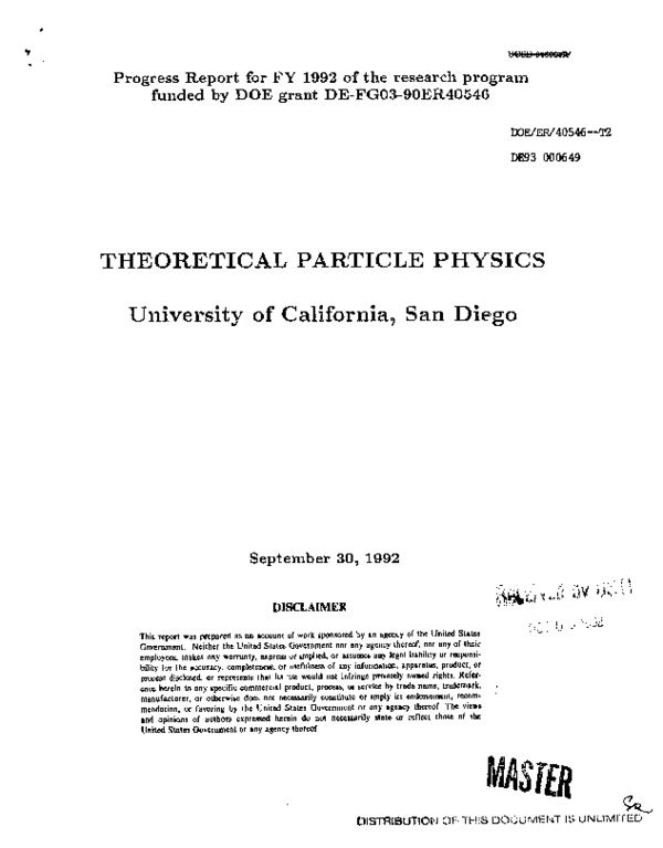 (PDF) Theoretical particle physics