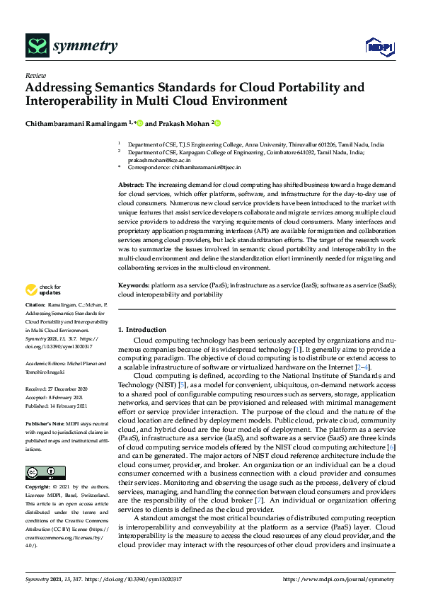 (PDF) Addressing Semantics Standards for Cloud Portability and Interoperability in Multi Cloud ...