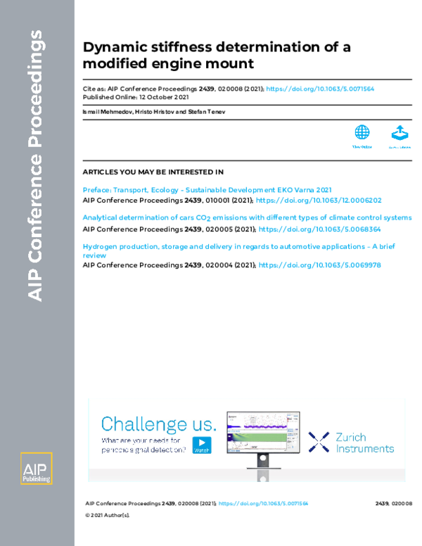 (PDF) Dynamic stiffness determination of a modified engine mount