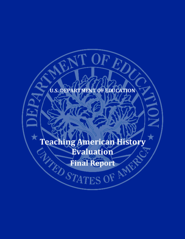(PDF) Teaching American History Evaluation: Final Report