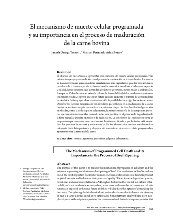 (PDF) El mecanismo de muerte celular programada y su importancia en el proceso de maduración de ...