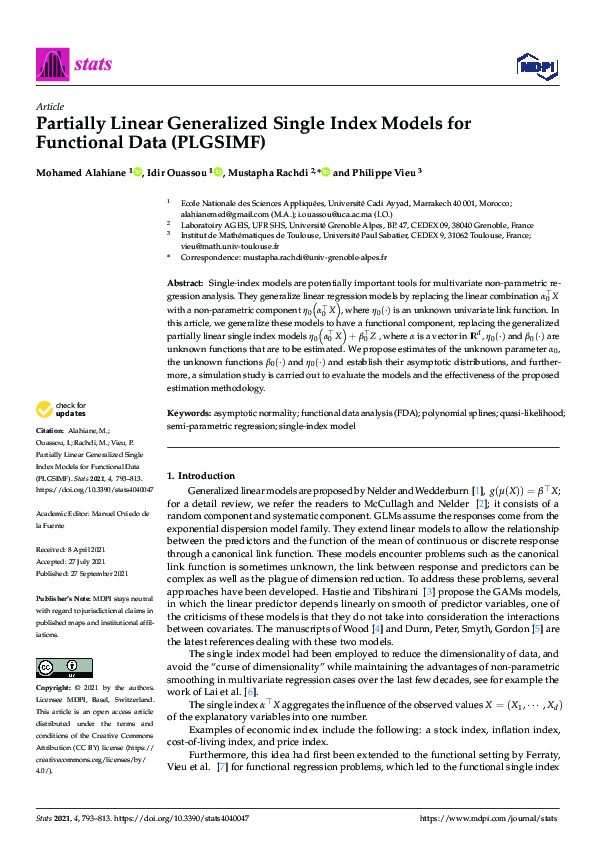 Pdf Partially Linear Generalized Single Index Models For Functional Data Plgsimf