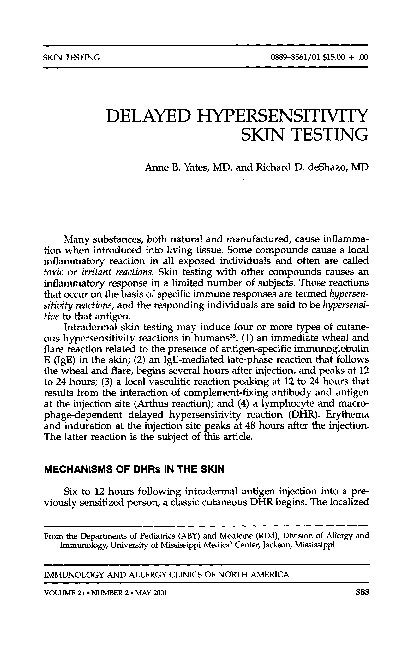 (PDF) Delayed Hypersensitivity Skin Testing