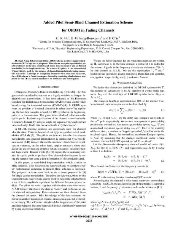 (PDF) Added pilot semi-blind channel estimation scheme for OFDM in ... (PDF) Added pilot semi-blind channel estimation scheme for OFDM in ...