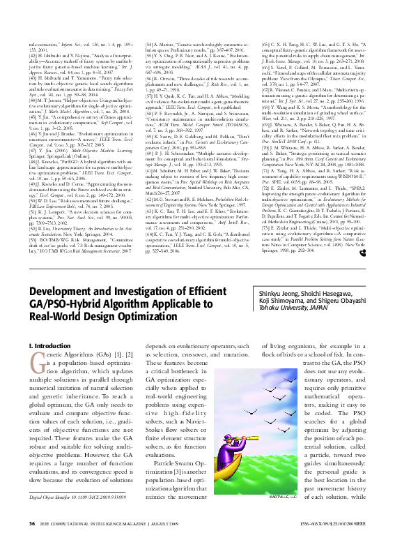 (PDF) Development and investigation of efficient GA/PSO-hybrid ...