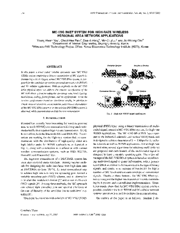 (PDF) MC-VSG BNET system for high-rate wireless personal area network ...