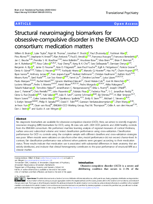 (PDF) Structural neuroimaging biomarkers for obsessive-compulsive ...