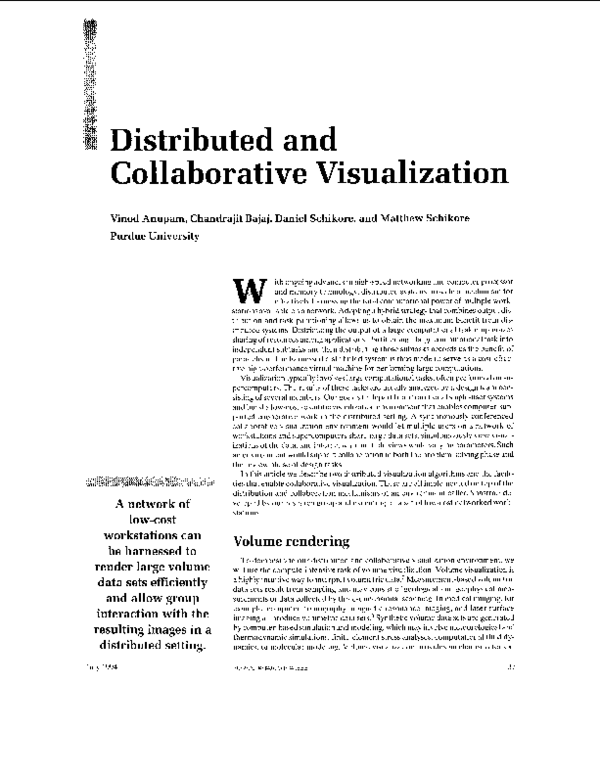 (PDF) Distributed and collaborative visualization