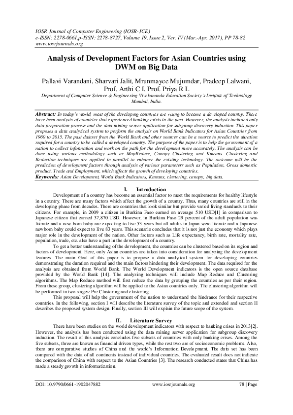 (PDF) Analysis of Development Factors for Asian Countries using DWM on ...