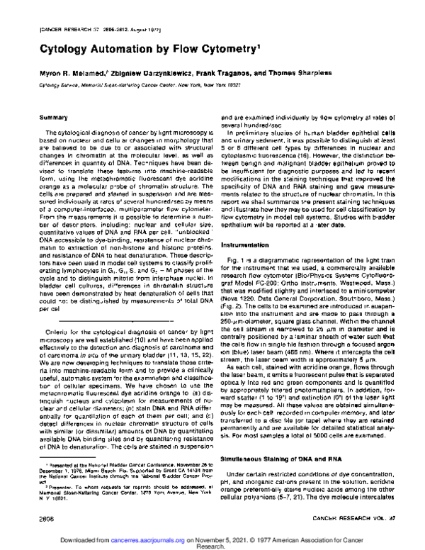 (PDF) Cytology Automation by Flow Cytometry