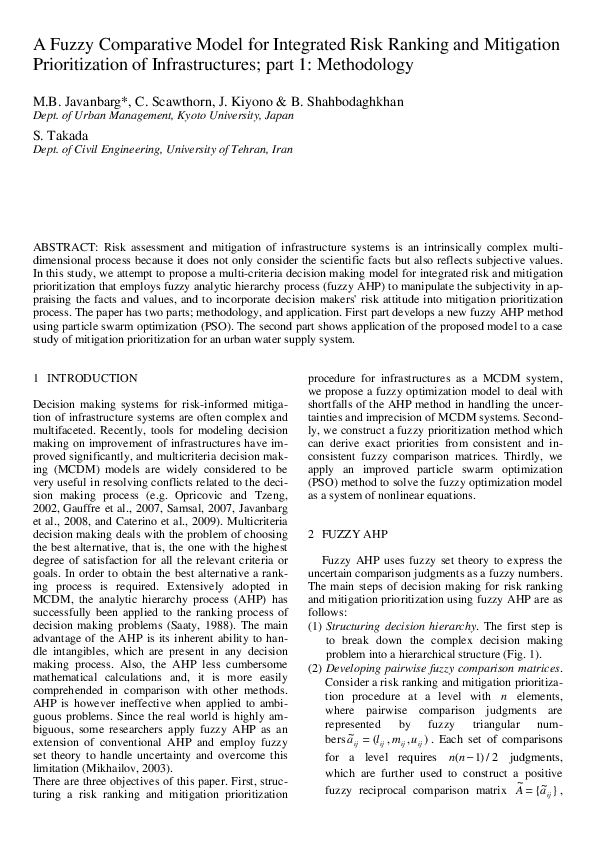 (PDF) Javanbarg, 2011, A Fuzzy Comparative Model for Integrated Risk ...