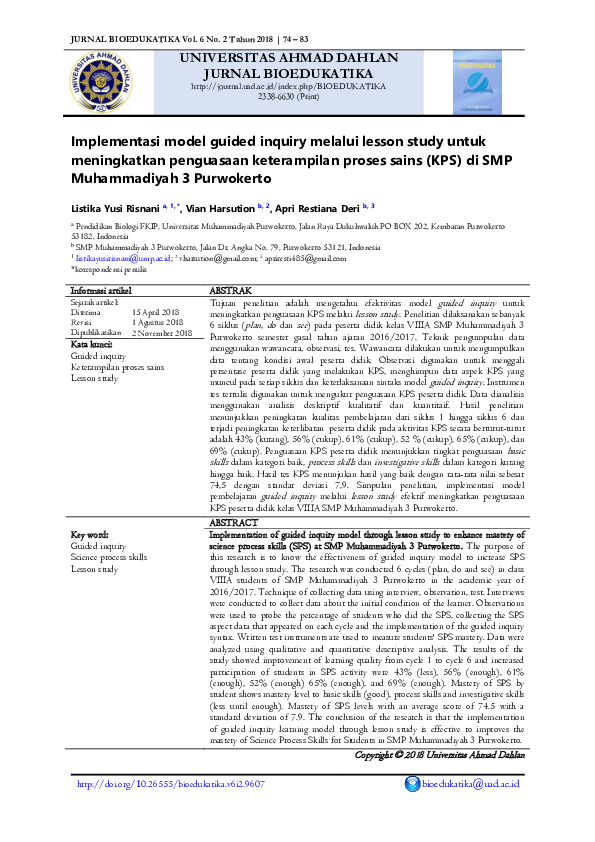 (PDF) Implementasi model guided inquiry melalui lesson study untuk meningkatkan penguasaan ...