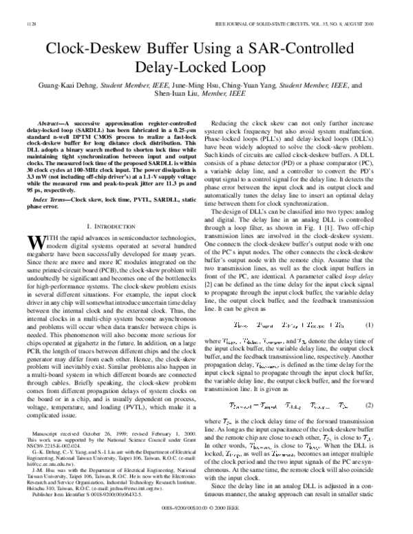 (PDF) Clock-deskew buffer using a SAR-controlled delay-locked loop
