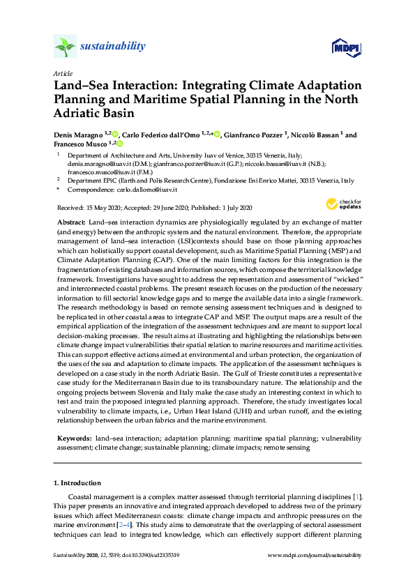 (PDF) Land–Sea Interaction: Integrating Climate Adaptation Planning and ...