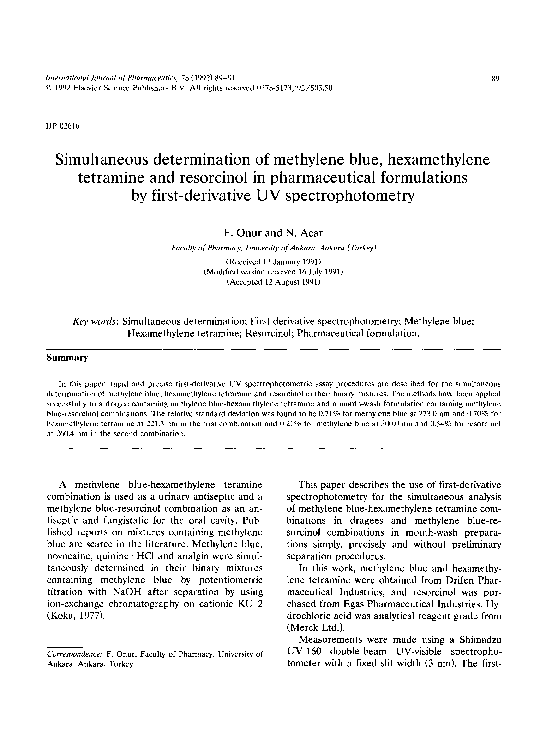 (PDF) Simultaneous UV Analysis of Drugs in Mixtures
