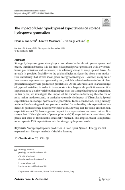 (PDF) The impact of Clean Spark Spread expectations on storage ...