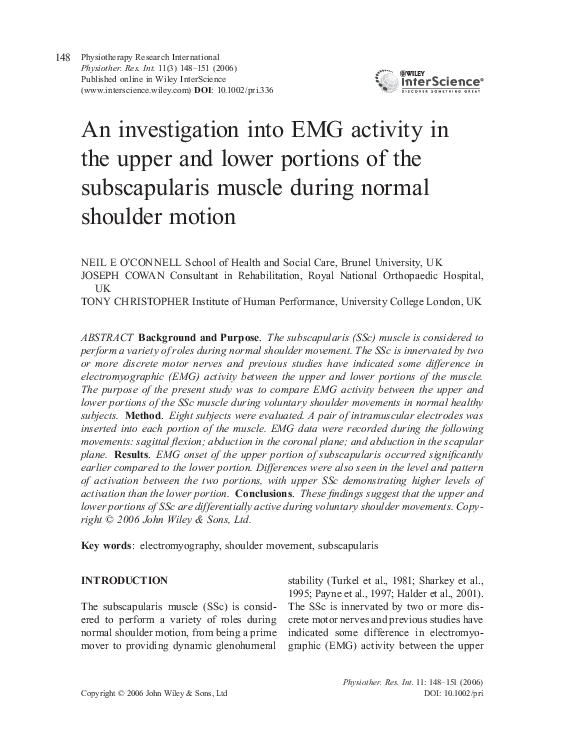(PDF) An investigation into EMG activity in the upper and lower ...
