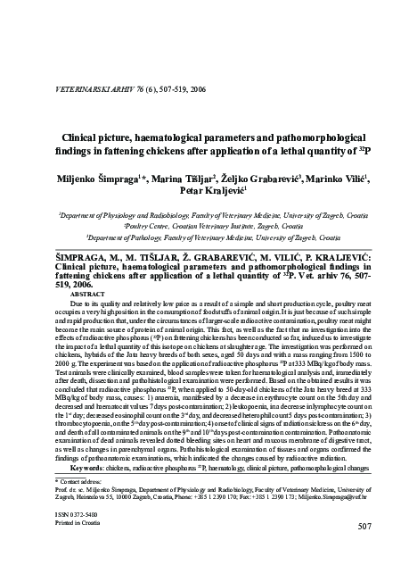 (PDF) Impact of Radioactive Phosphorus on Chickens