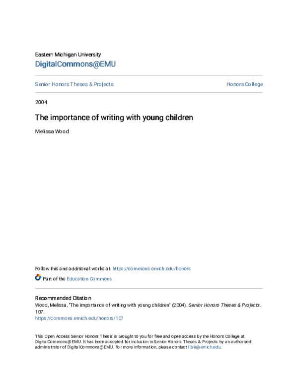 (PDF) The importance of writing with young children