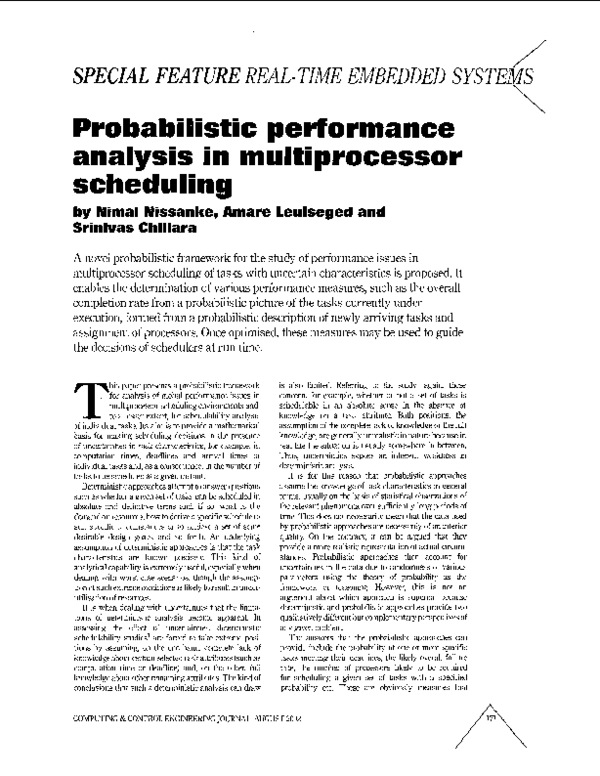 (PDF) Probabilistic performance analysis in multiprocessor scheduling