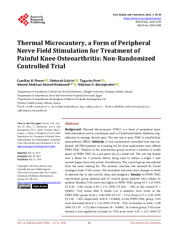(PDF) Thermal Microcautery, a Form of Peripheral Nerve Field ...