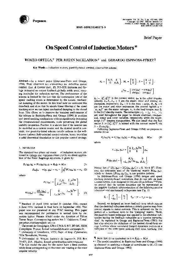 (PDF) On speed control of induction motors