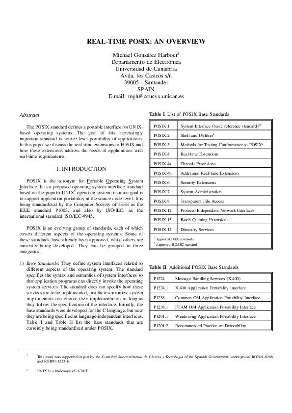(PDF) Real-Time Posix: An Overview