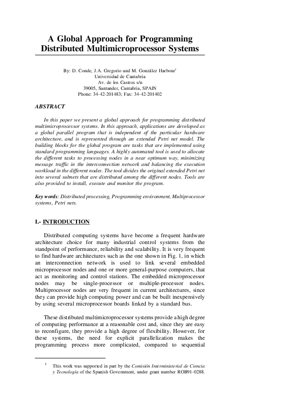 (PDF) A Global Approach for Programming Distributed Multimicroprocessor ...