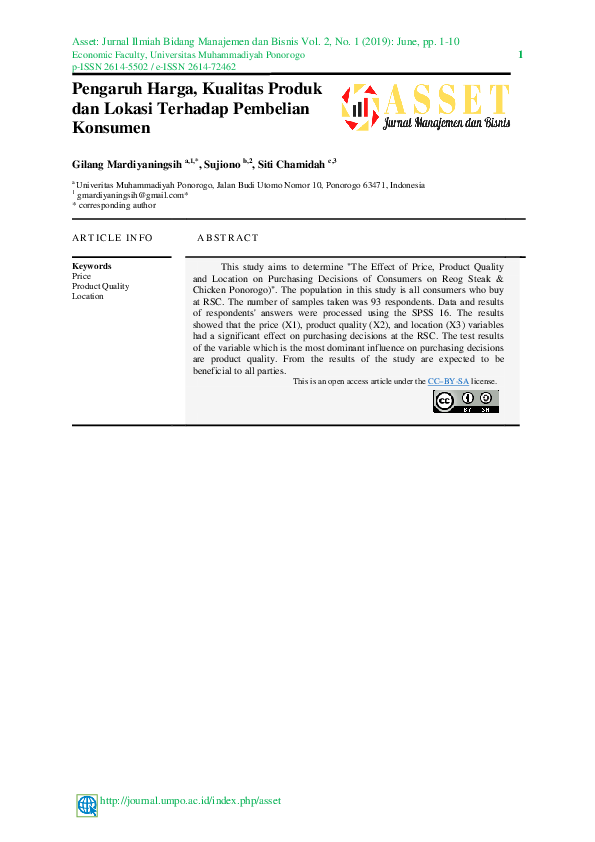 (PDF) Pengaruh Harga, Kualitas Produk Dan Kualitas Pelayanan Terhadap Keputusan Pembelian Pada ...