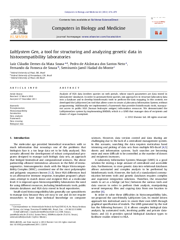 (PDF) LabSystem Gen, a tool for structuring and analyzing genetic data ...