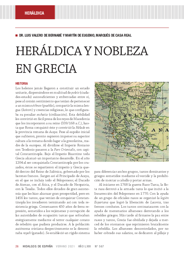 (PDF) Heráldica y Nobiliaria de la Grecia moderna