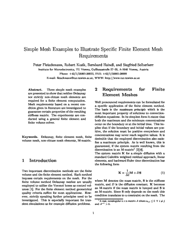 (PDF) Simple Mesh Examples to Illustrate Specific Finite Element Mesh ...