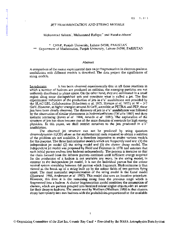 (PDF) Jet Fragmentation and String Models | MOHAMMAD TAYYAB RAFIQUE - Academia.edu